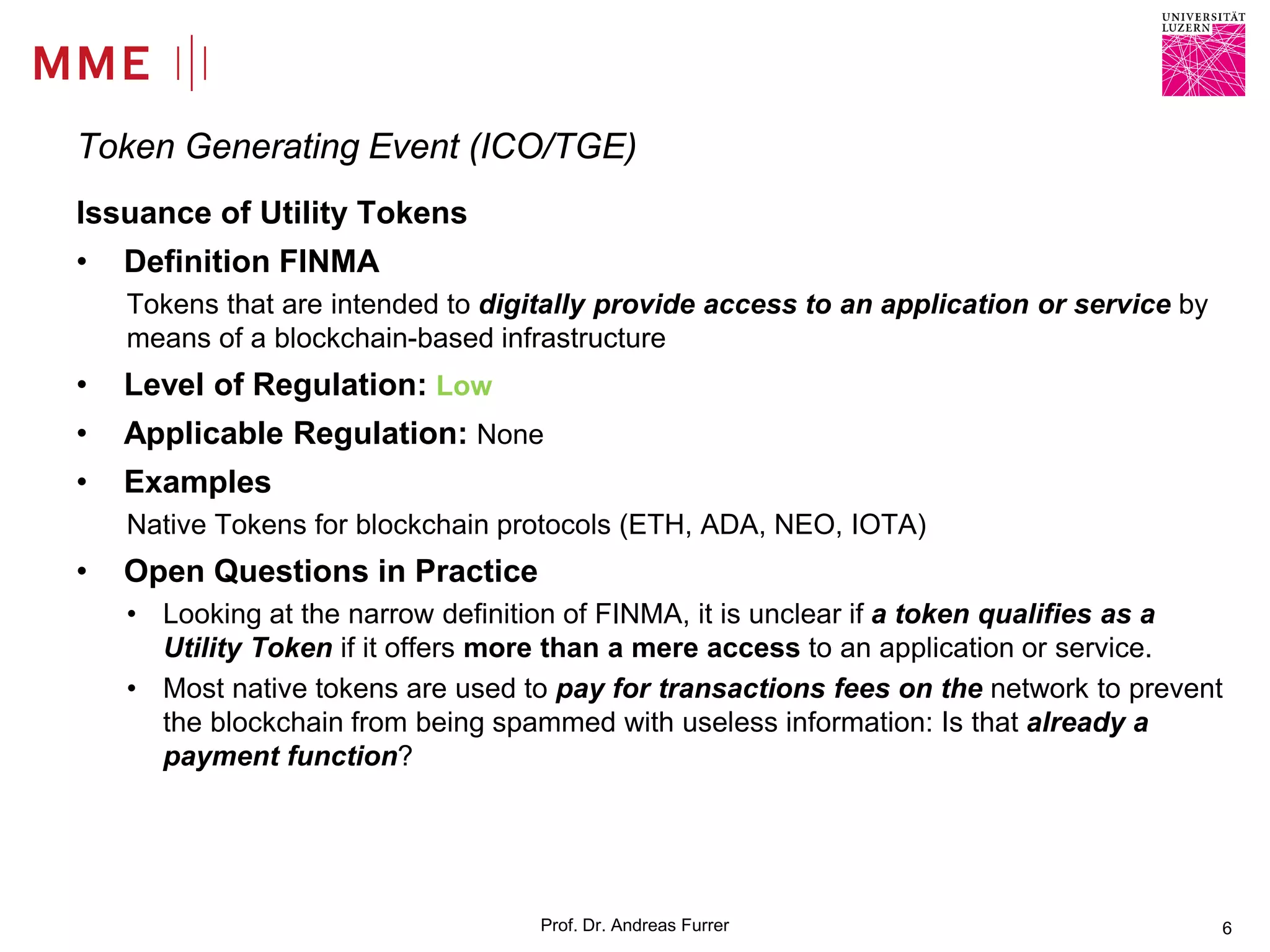 Current Regulation of ICO in Switzerland／スイスにおけるICOの現行の規制 | PDF