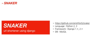 snaker - django url shortener | PPT