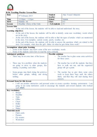 lesson play 1 - story | PDF