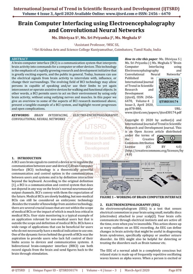 Brain Computer Interfacing using Electroencephalography and ...