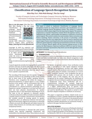 Classification of Language Speech Recognition System | PDF | Digital Audio | Computer Software ...