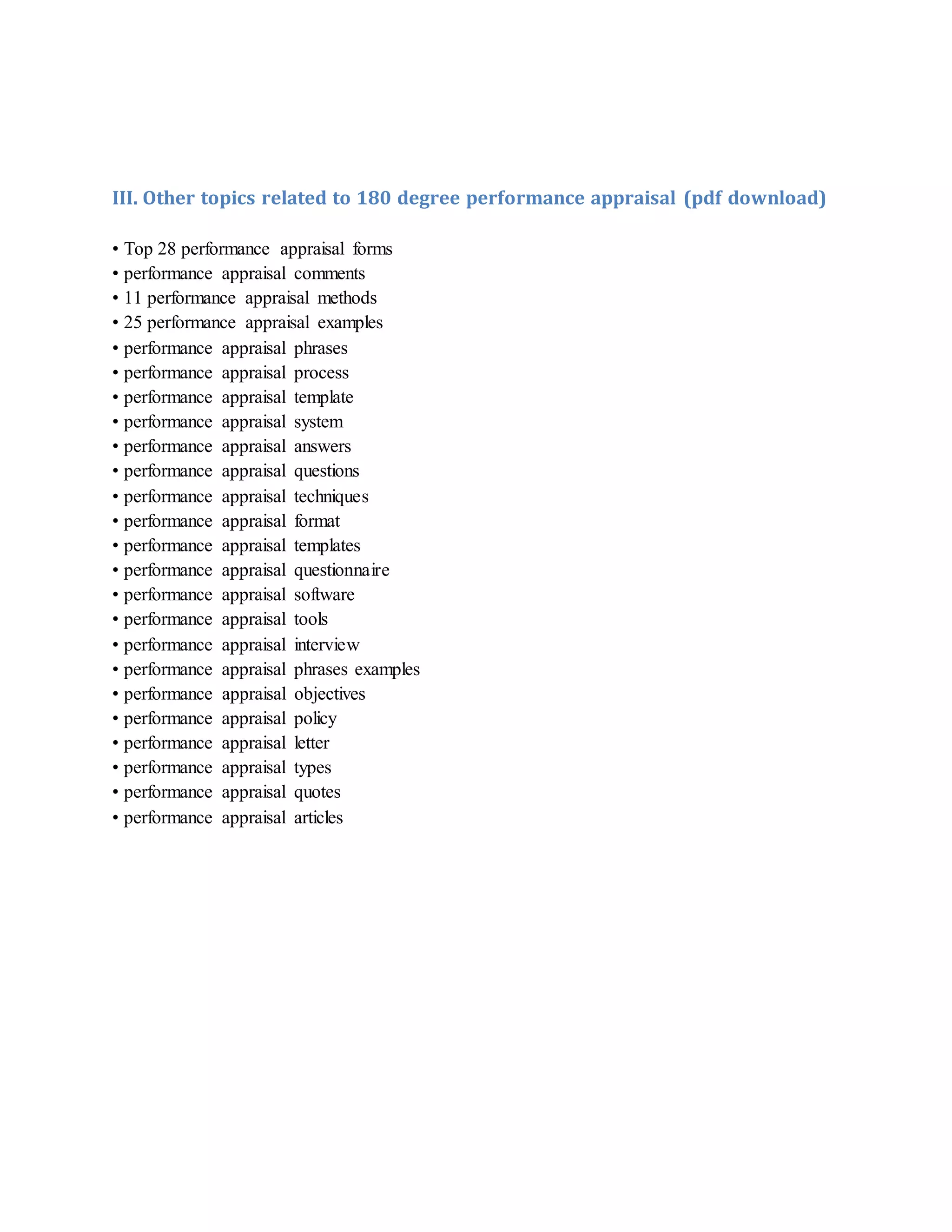 180 degree performance appraisal | PDF