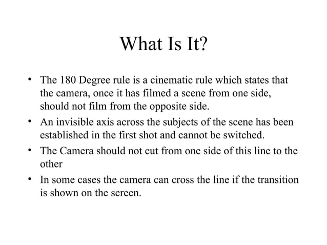 180 Degree Rule | PPT