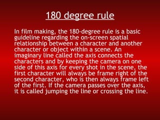 Filmmaking - 180 degree rule | PPT