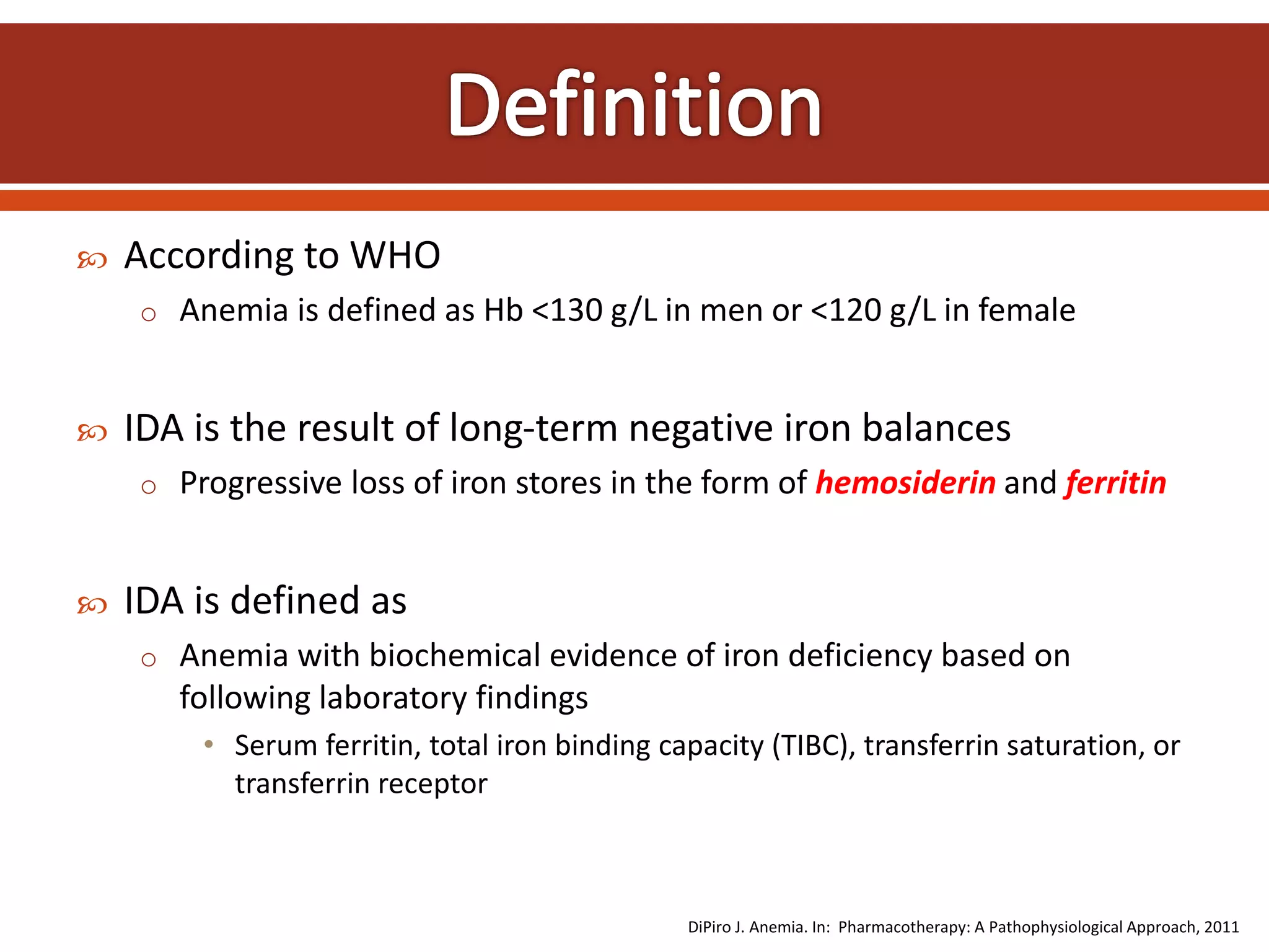 Iron Deficiency Anemia (IDA) | PPTX