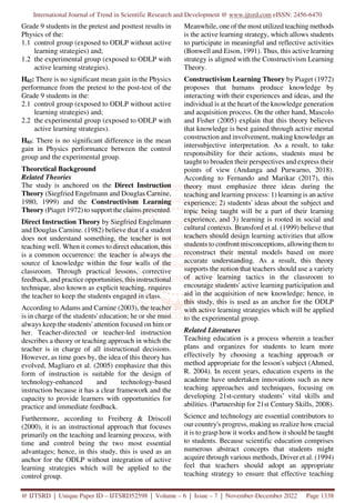 Effects of Active Learning Strategies in Teaching Physics | PDF