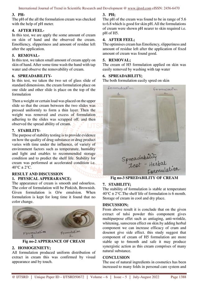 Formulation, Development and Evaluation of Herbal Antiaging Cream | PDF