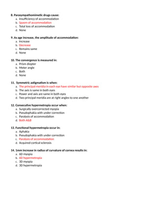 180 Multiple Choice Questions (MCQS) - Optics and Refraction.docx
