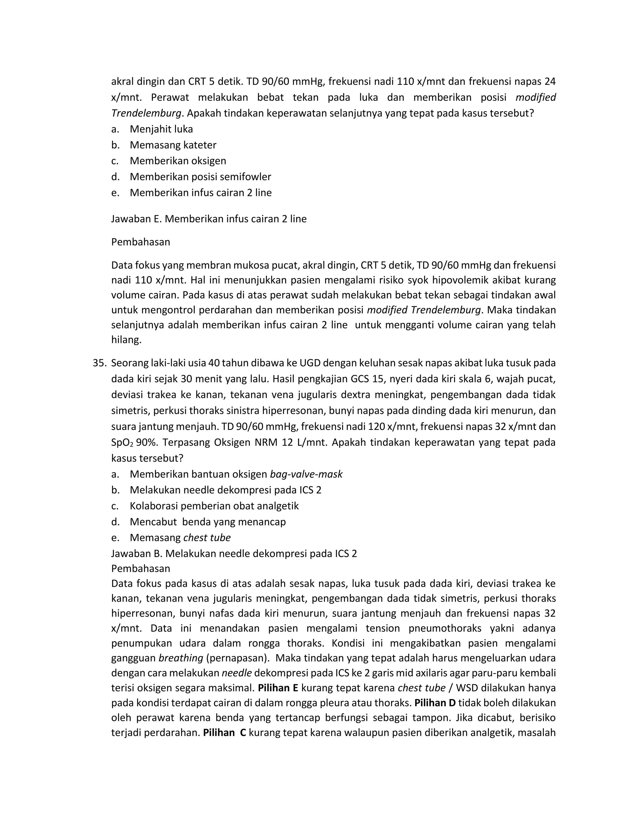 180 Soal & Pembahasan Keperawatan | PDF