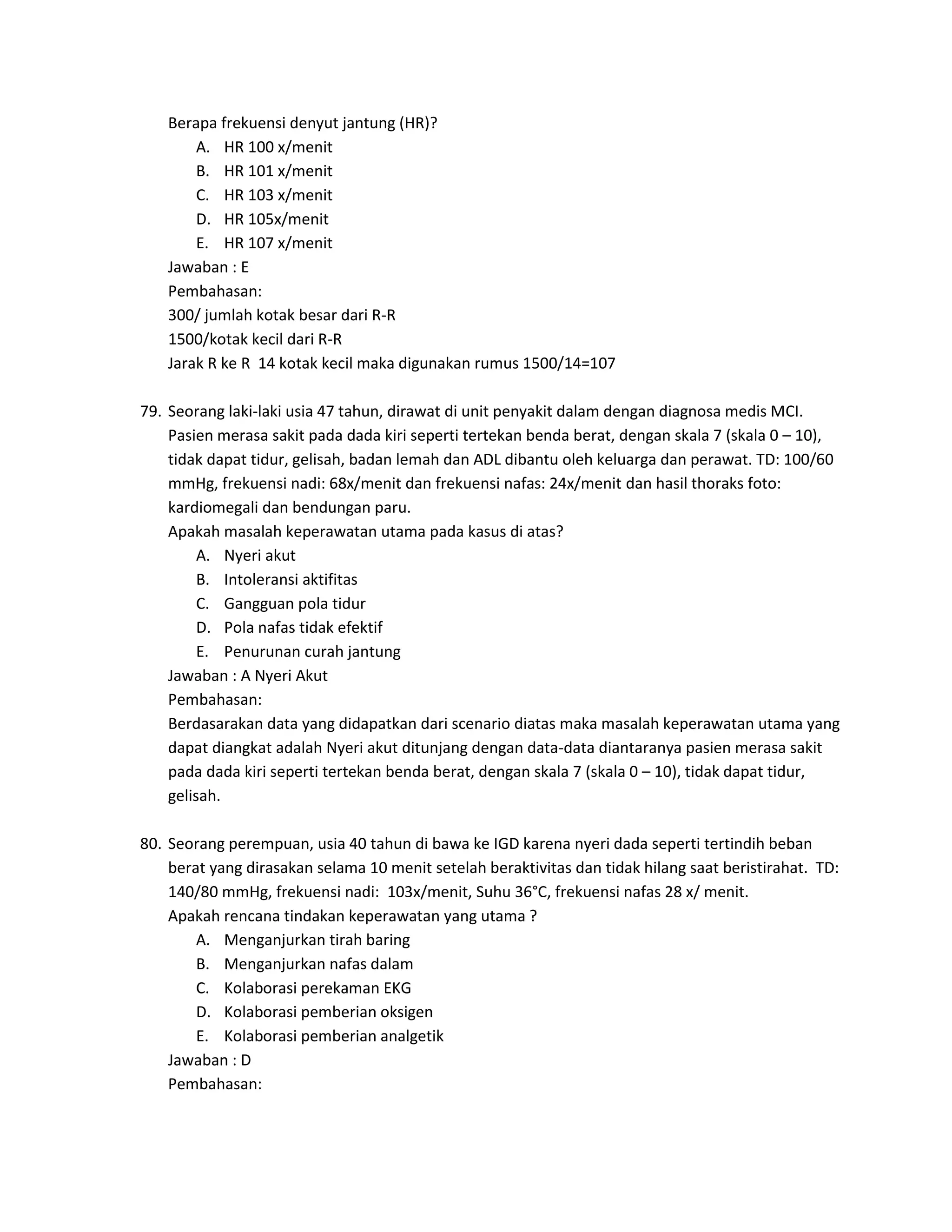 180 Soal & Pembahasan Keperawatan | PDF