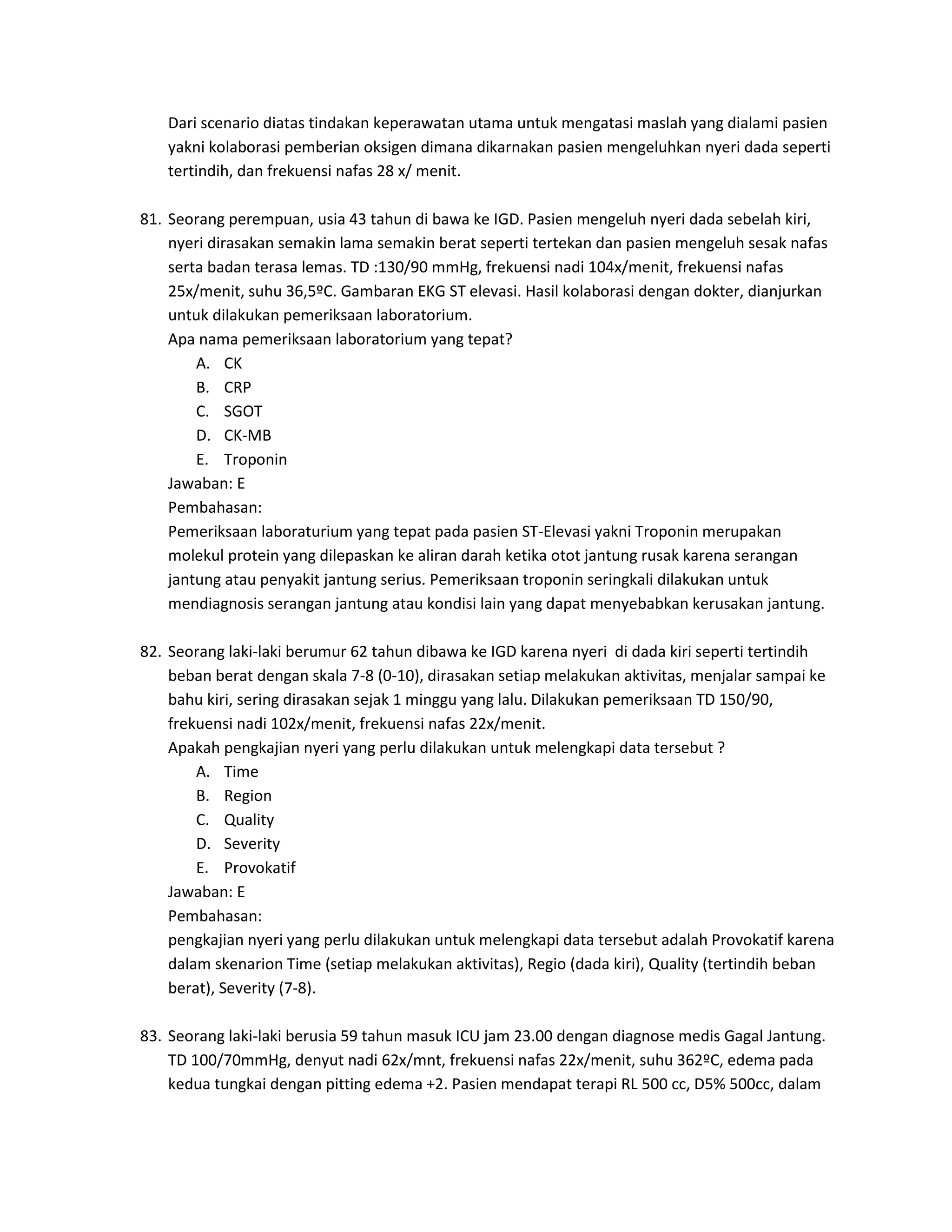 180 Soal & Pembahasan Keperawatan | PDF