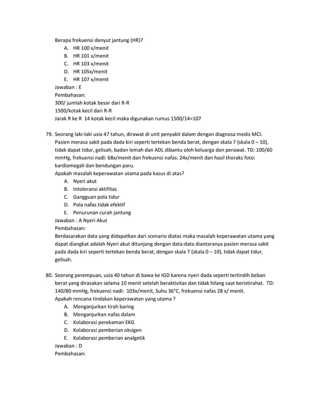 180 Soal & Pembahasan Keperawatan | PDF