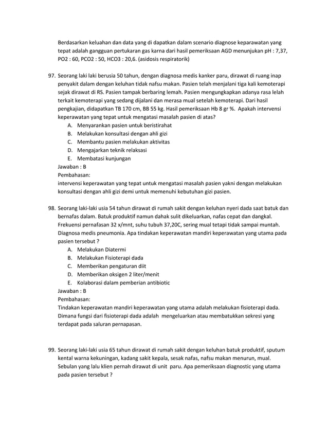 180 Soal & Pembahasan Keperawatan | PDF