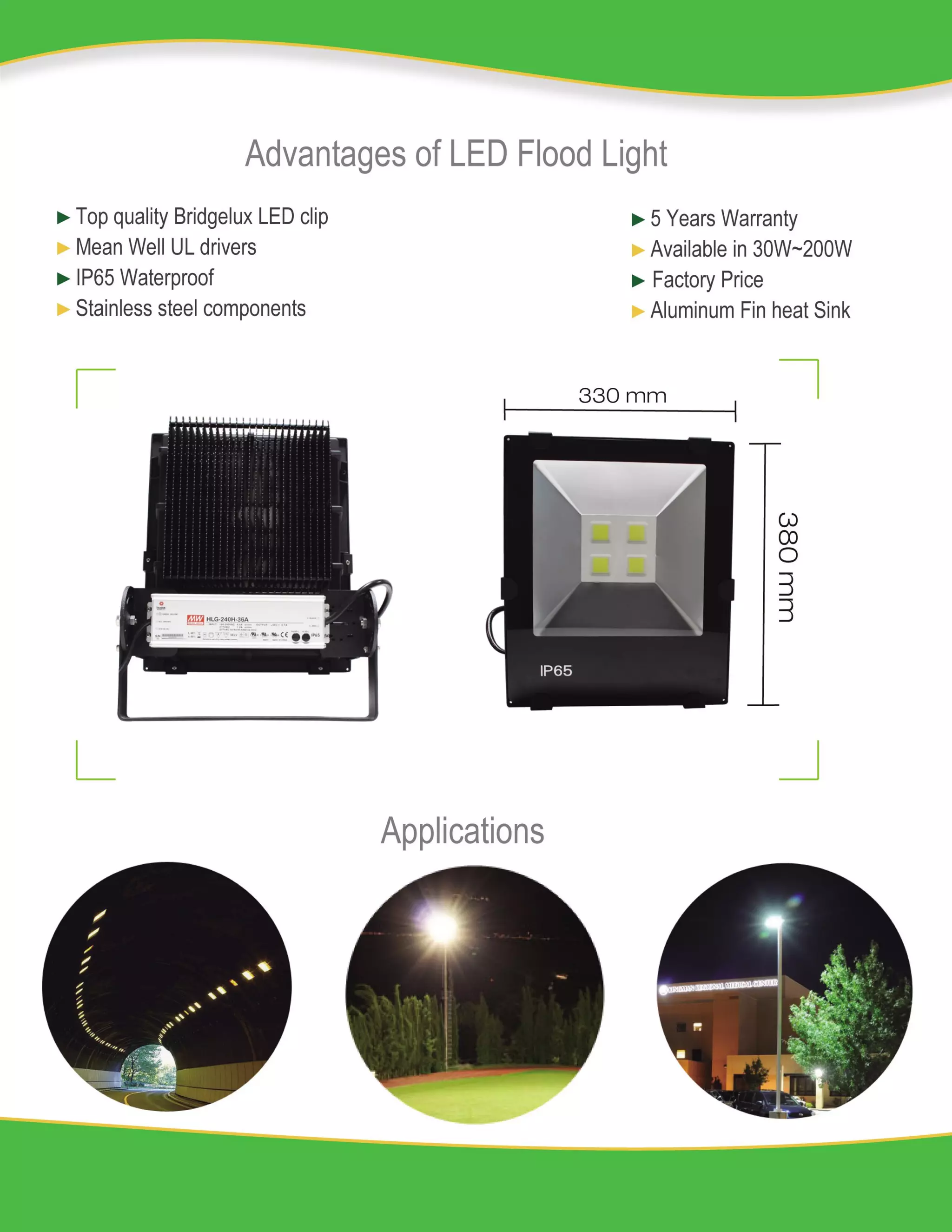 180W LED Flood Light Specification new | PDF