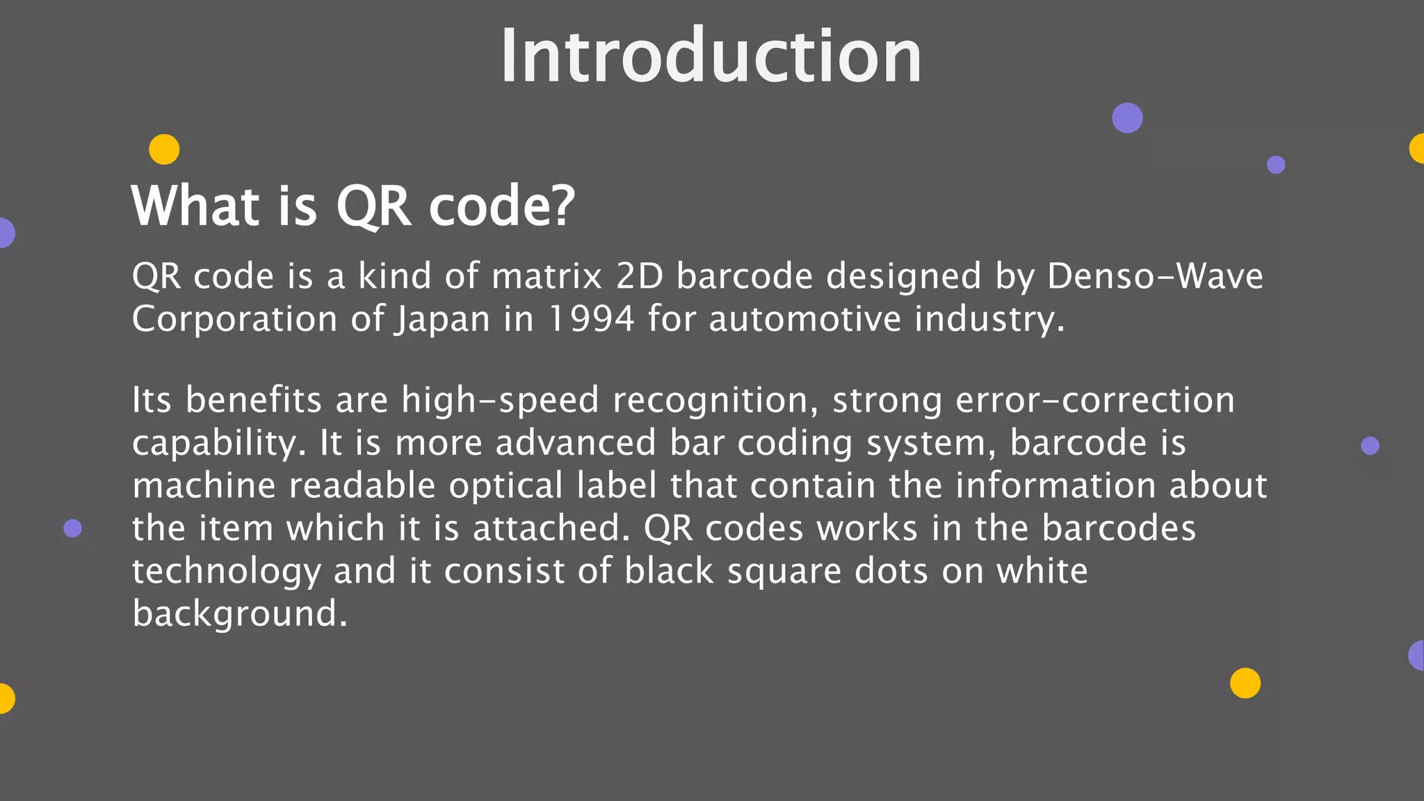 Presentation on QR code. | PPTX