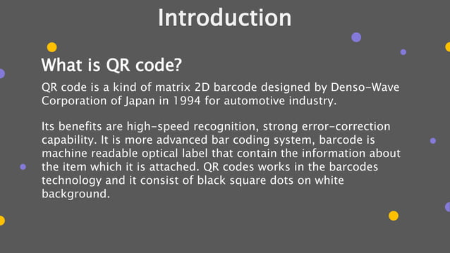 Presentation on QR code. | PPT