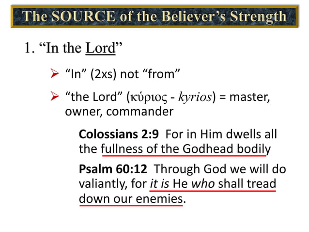 Be Strong in the Lord | PPT