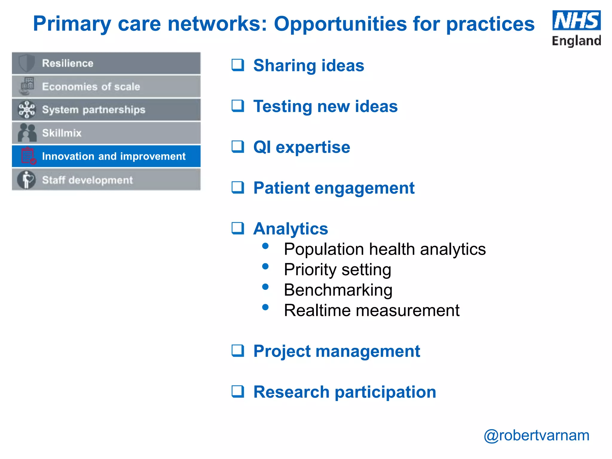 Primary care networks - why and how (leaders' tips) | PPTX