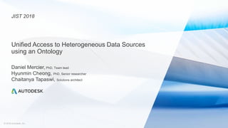 JIST 2018 - Unified Access to Heterogeneous Data Sources using an ...