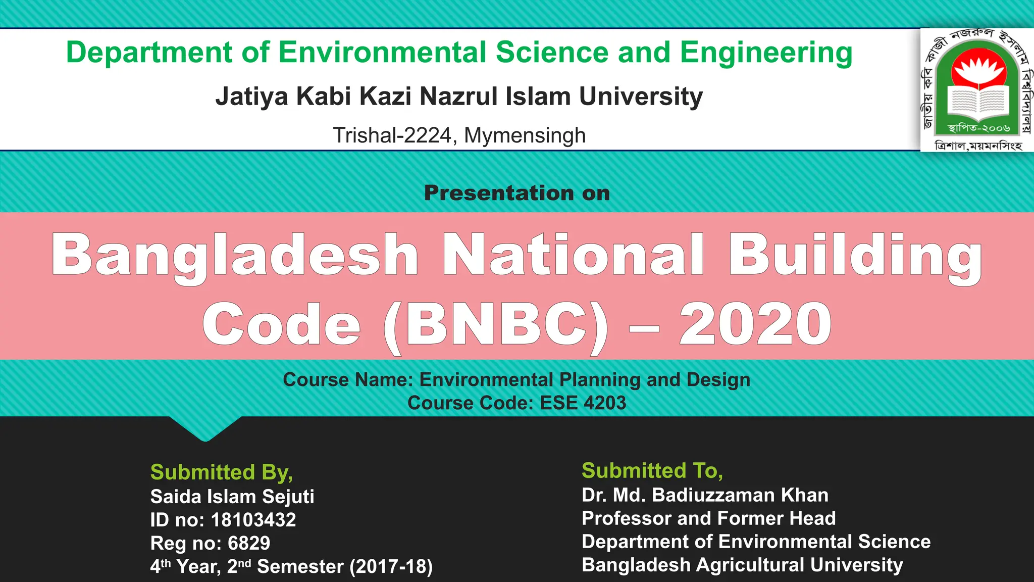 Bangladesh National Building Code (BNBC) – 2020 | PPTX