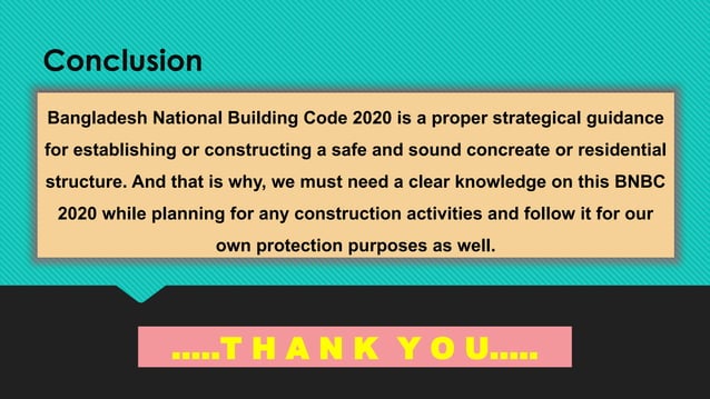 Bangladesh National Building Code (BNBC) – 2020 | PPTX