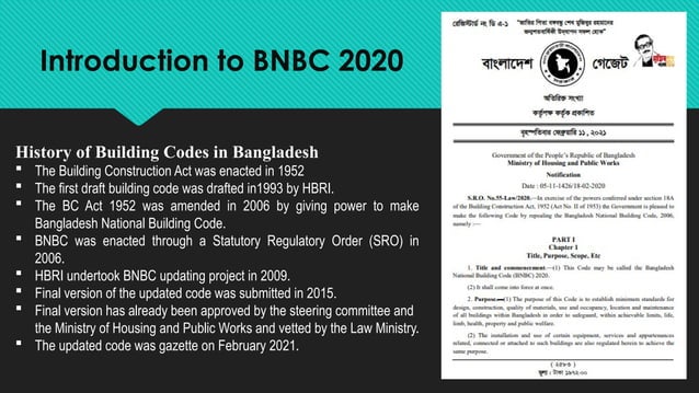 Bangladesh National Building Code (BNBC) – 2020 | PPT