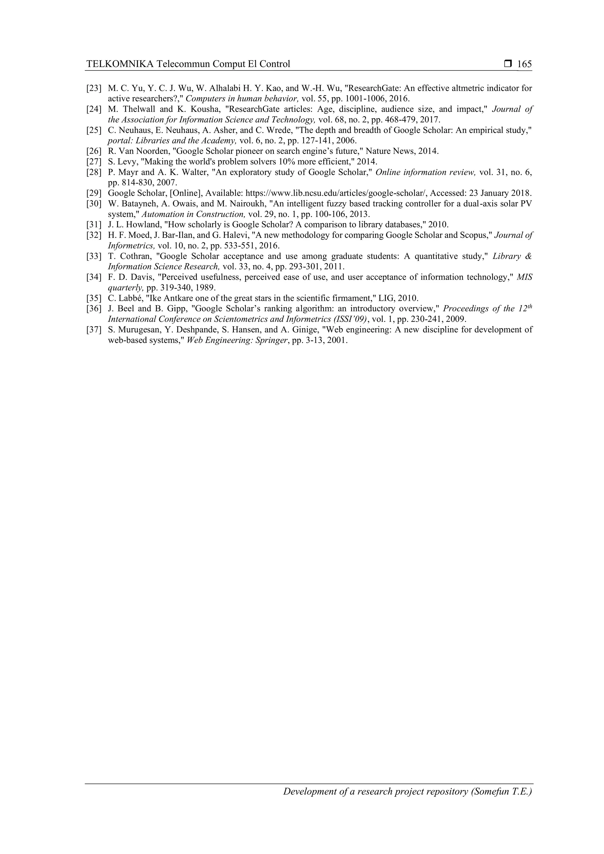 Development of a research project repository | PDF