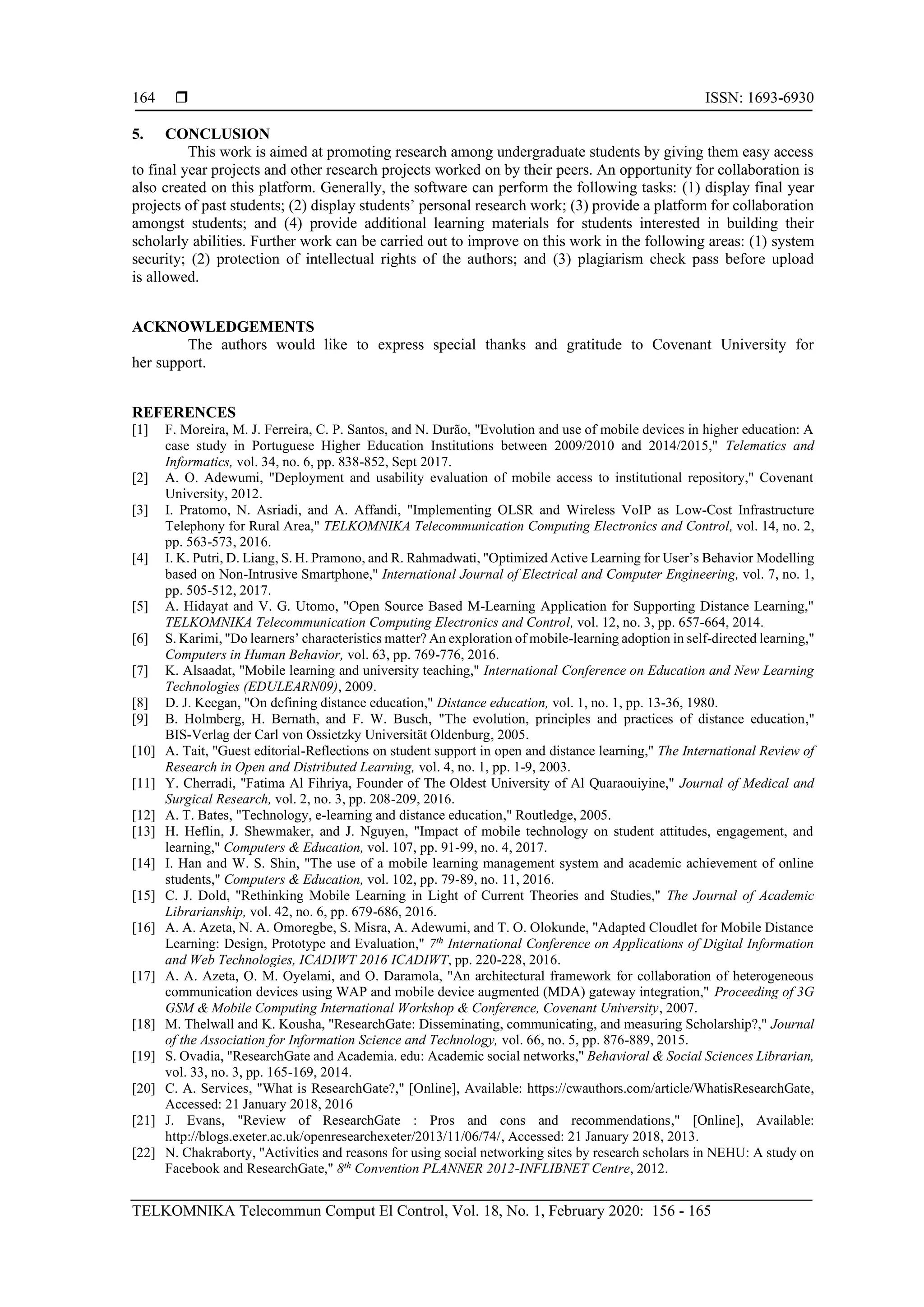 Development of a research project repository | PDF