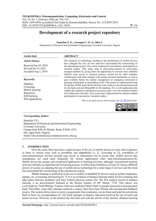 Development of a research project repository | PDF