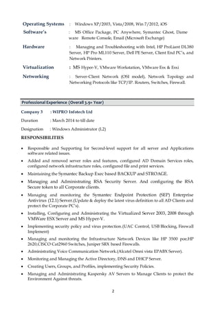 Resume_Ganesan A_Server Administrator_3.9 Year Exp | PDF