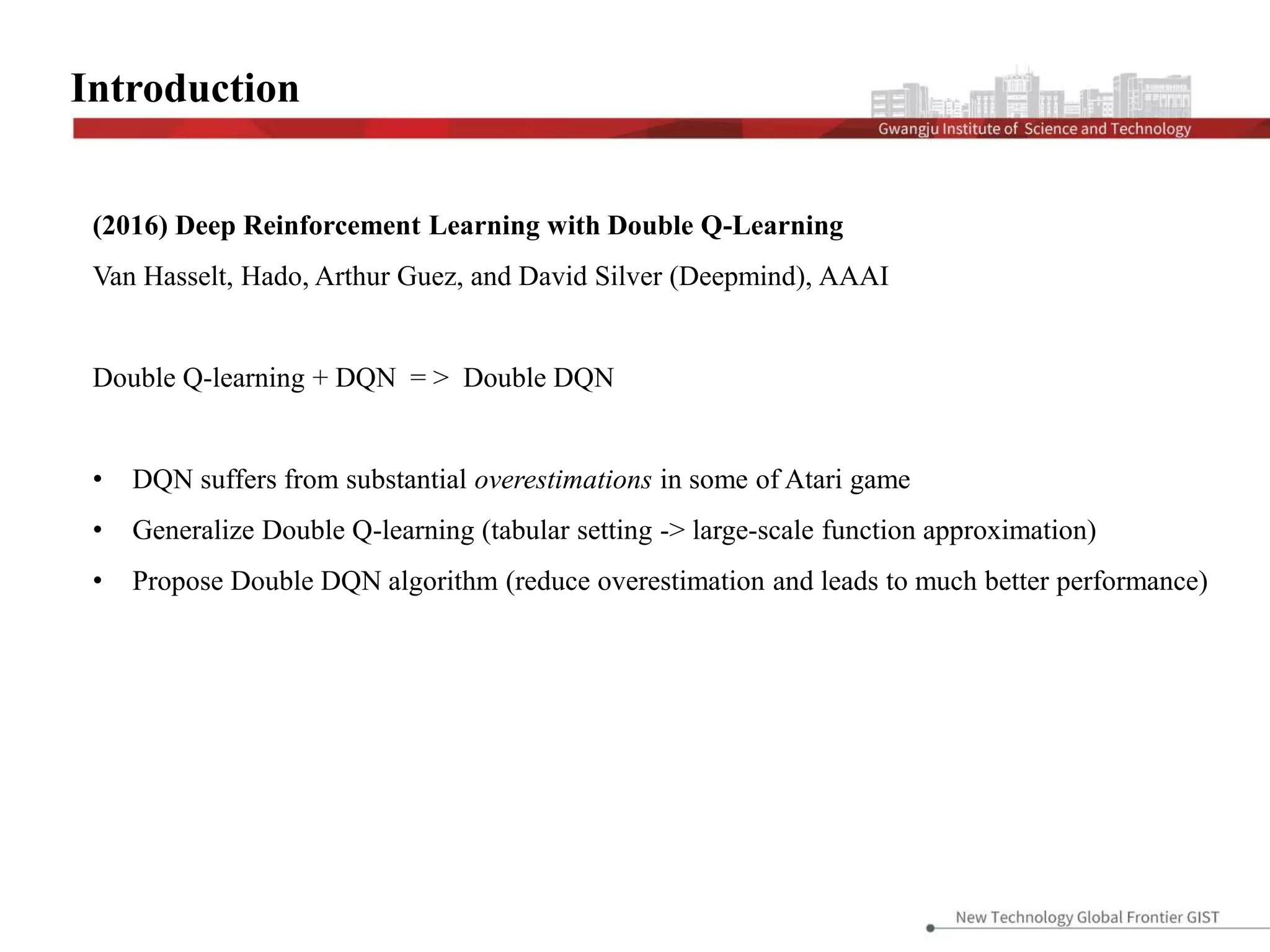 deep reinforcement learning with double q learning | PPTX