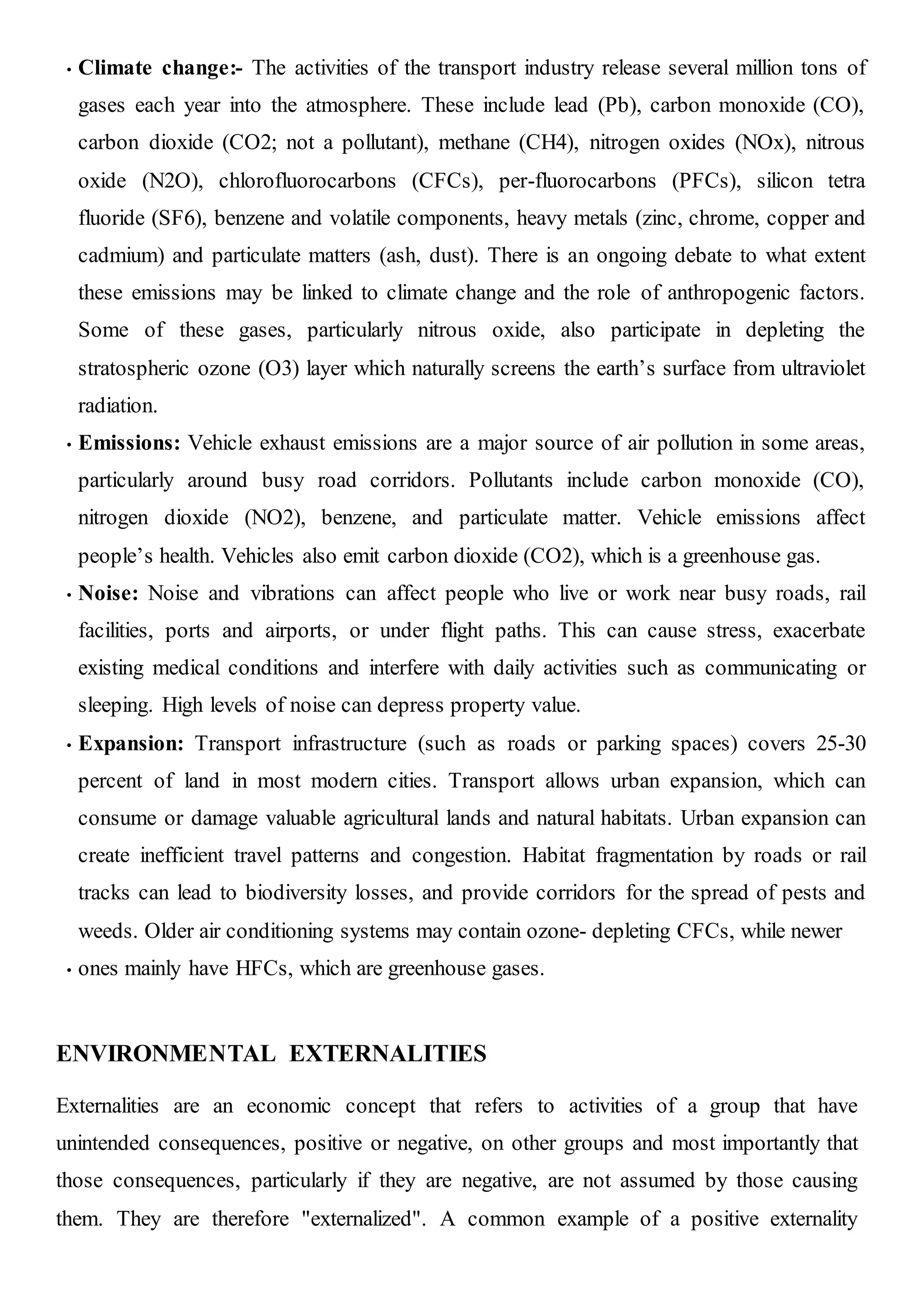Impact of transportation system on environent | DOCX