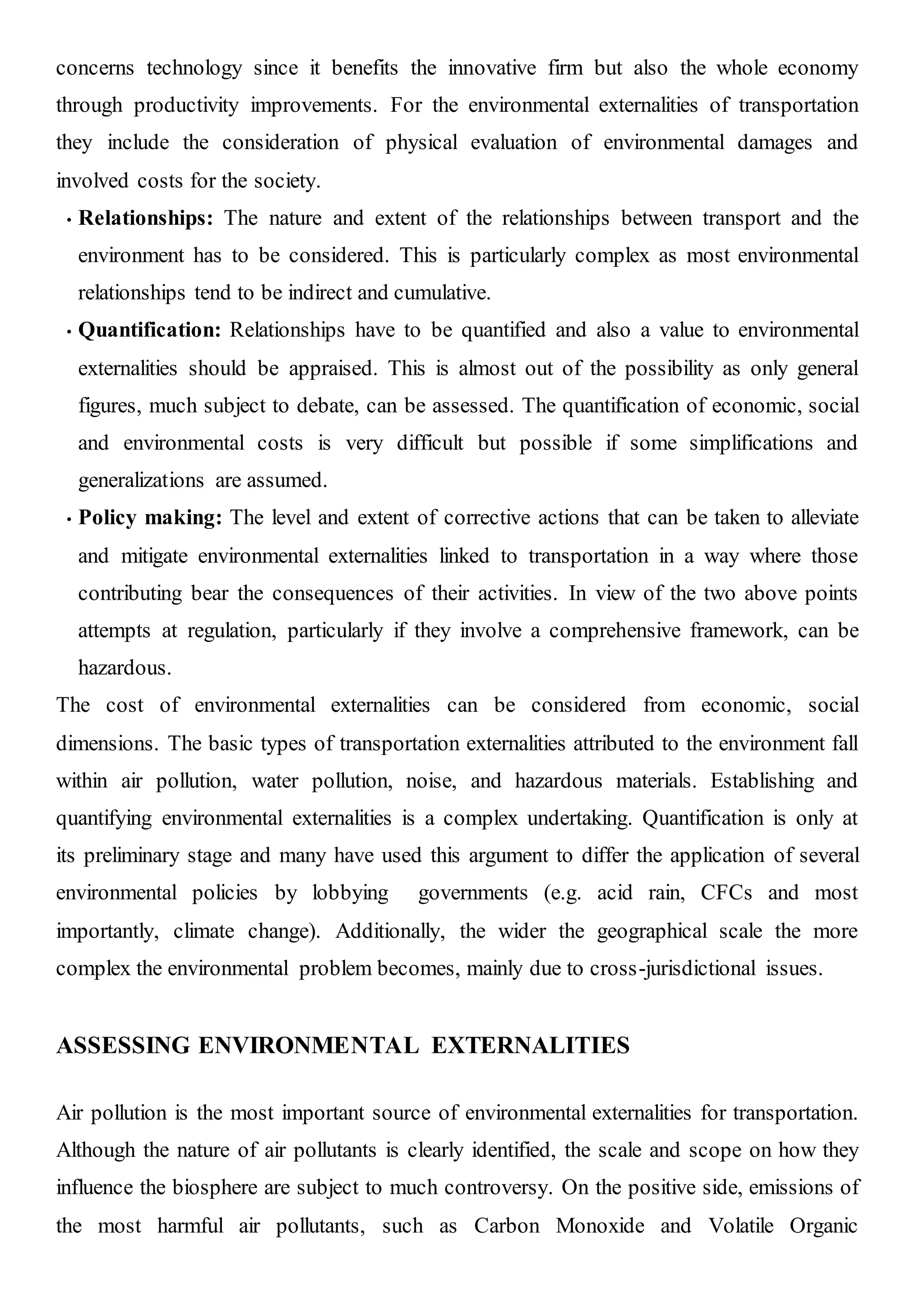 Impact of transportation system on environent | DOCX