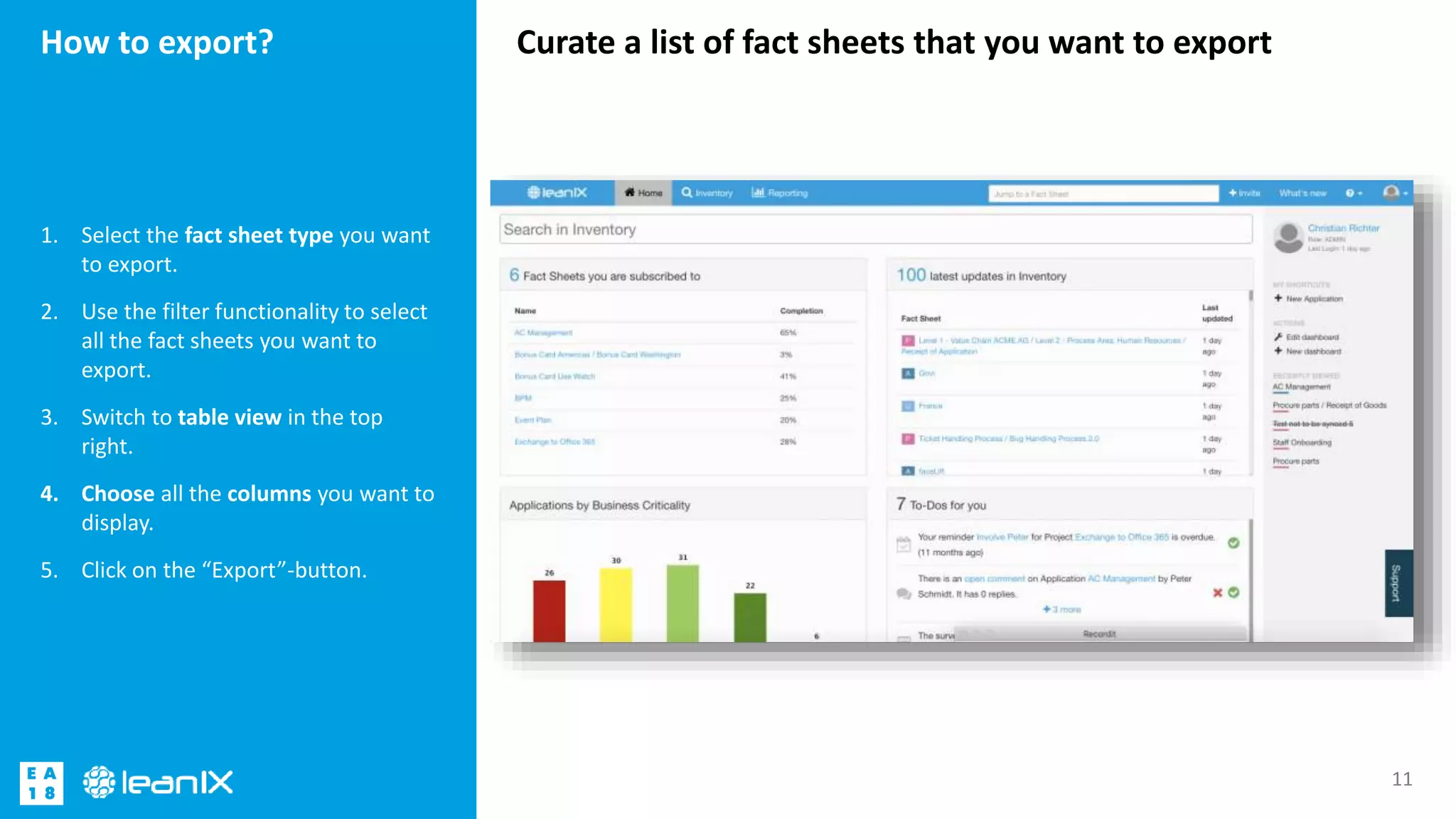 LeanIX Inventory: Import & Export | PPTX