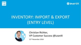 LeanIX Inventory: Import & Export | PPTX