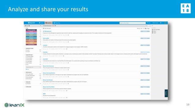 LeanIX Inventory: Import & Export | PPTX