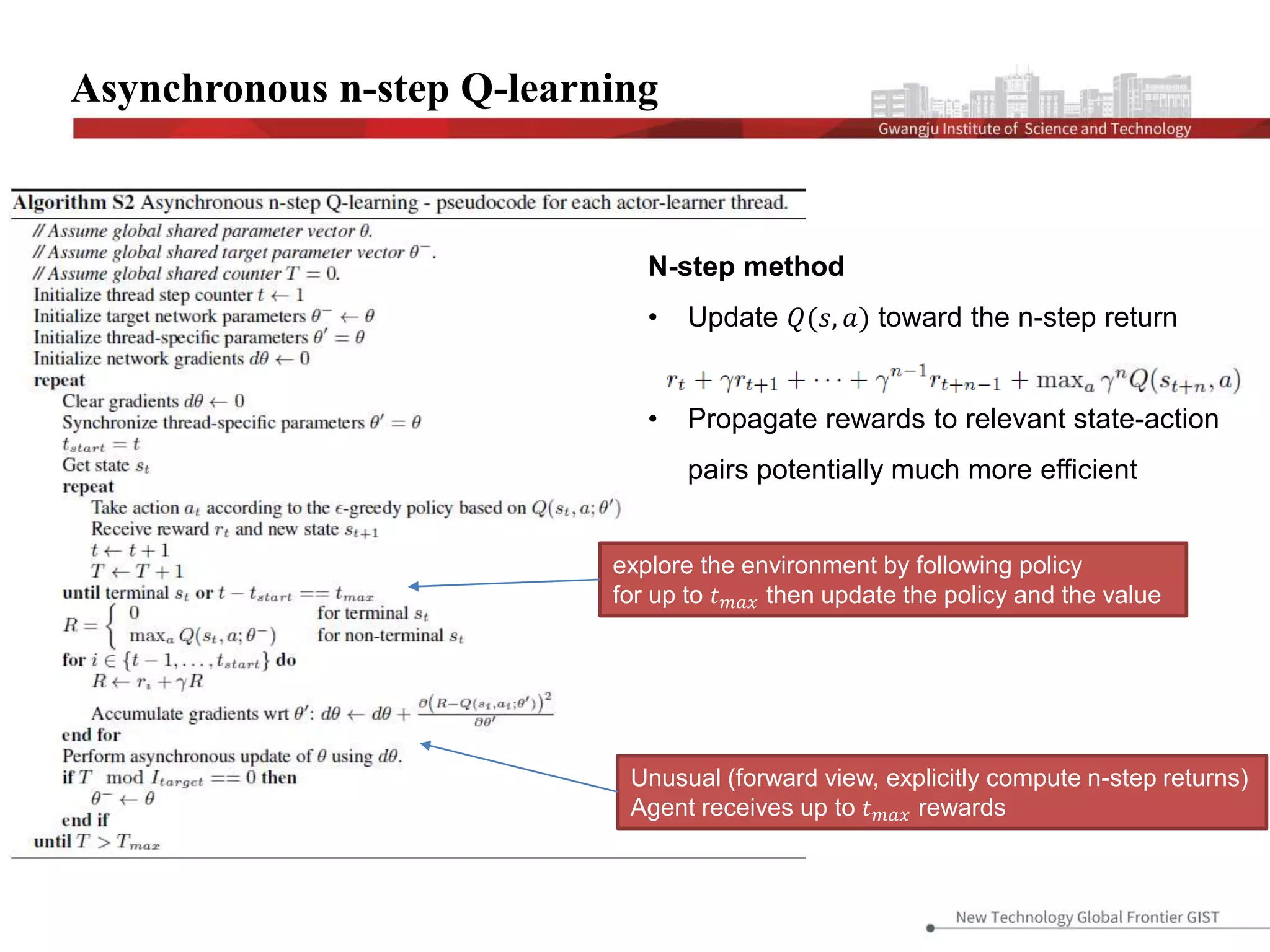 181123 Asynchronous Method For Deep Reinforcement Learning Seunghyeok Back Ppt