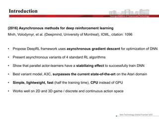 181123 asynchronous method for deep reinforcement learning seunghyeok back | PPT