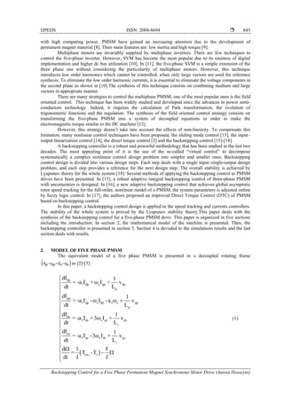 Backstepping Control for a Five-Phase Permanent Magnet Synchronous Motor Drive | PDF | Physics ...