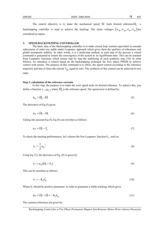 Backstepping Control for a Five-Phase Permanent Magnet Synchronous Motor Drive | PDF | Physics ...