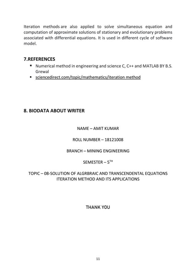 Iteration method-Solution of algebraic and Transcendental Equations. | PDF
