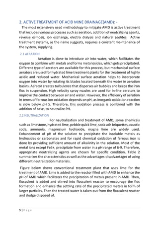 Active Treatment Of Acid Mine drainage(AMD) | PDF