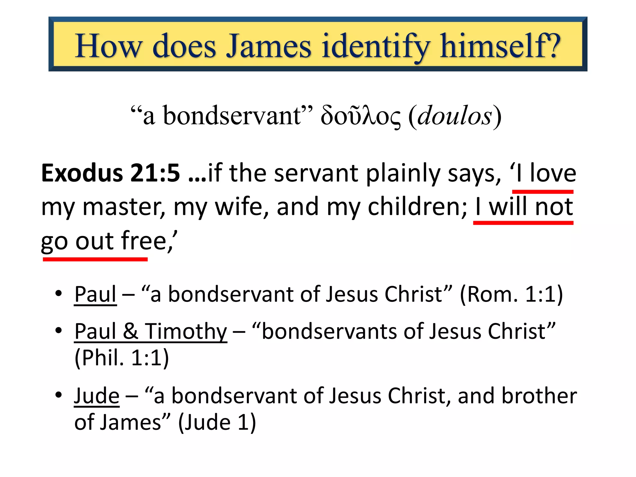 A Bondservant of God - James 1:1 | PDF