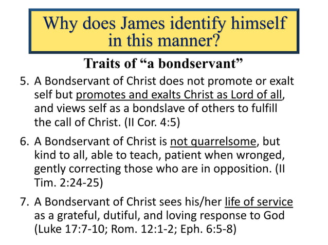 A Bondservant of God - James 1:1 | PDF