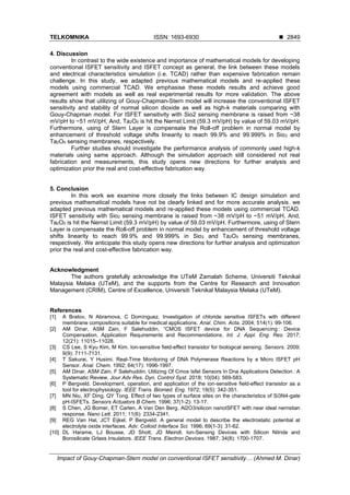 Impact of Gouy-Chapman-Stern model on conventional ISFET sensitivity ...
