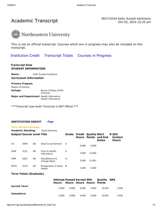 Academic Transcript