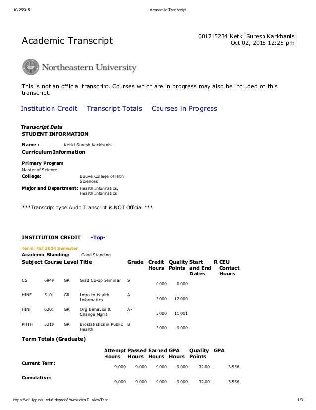 Academic Transcript academic-transcript