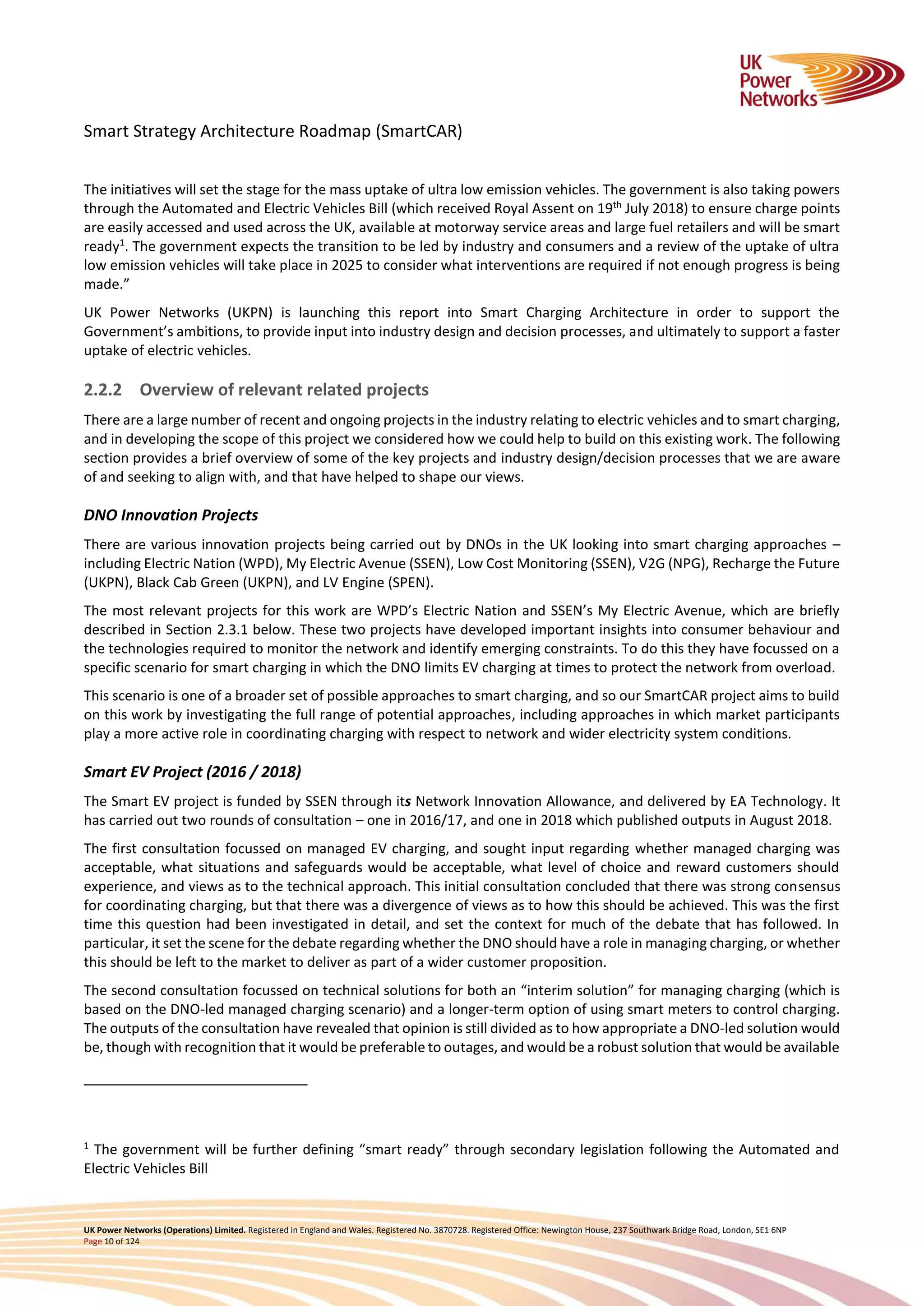 UKPN Smart Charging Architecture Roadmap EVConsult | PDF