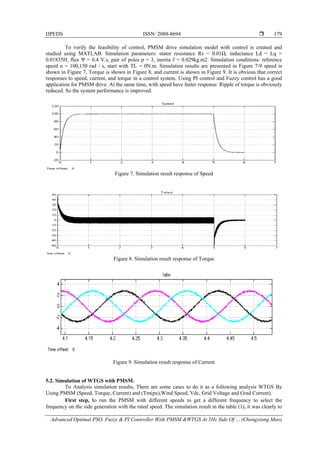 Advanced Optimal PSO, Fuzzy and PI Controller with PMSM and WTGS at 5Hz Side of Generation and ...