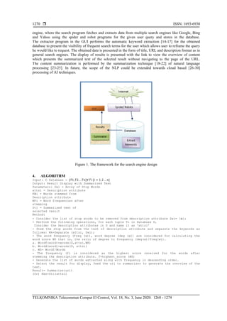 Design of optimal search engine using text summarization through artificial intelligence ...